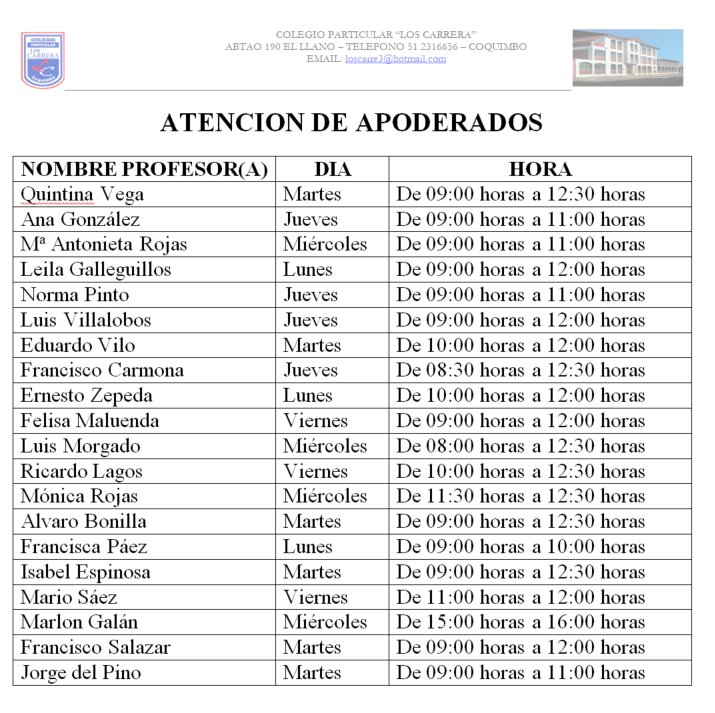 atencion_apoderado - Colegio Particular Los Carrera.